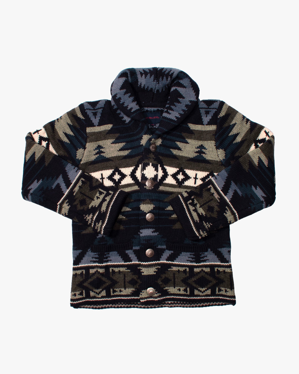 Japanese Repro Cardigan, L, Anti Ballistic, Angular Pattern – Kiriko Made