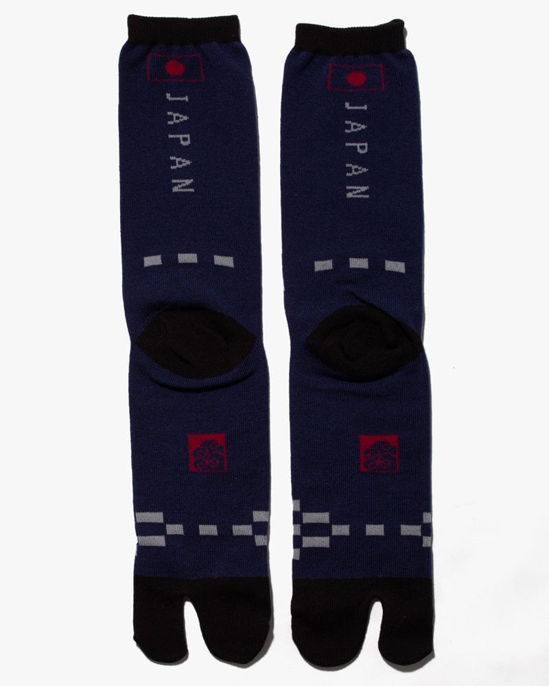Wa Modern, Tabi Socks, Crew, Nippon, Navy and Black (M/L) – Kiriko Made