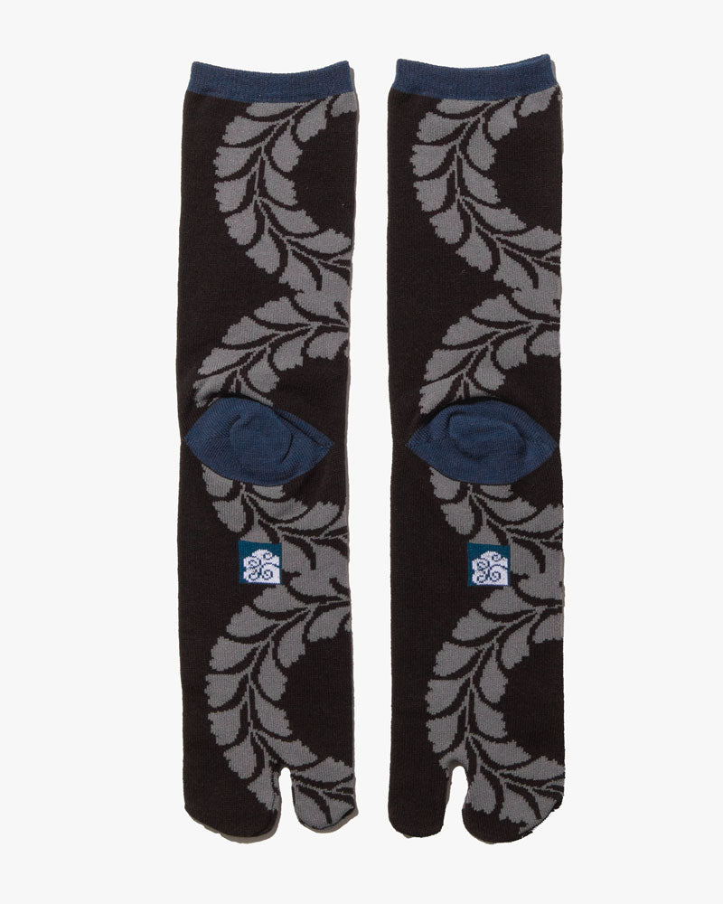 Wa Modern, Tabi Socks, Crew, Black and Grey Fujiwa (M/L) – Kiriko Made