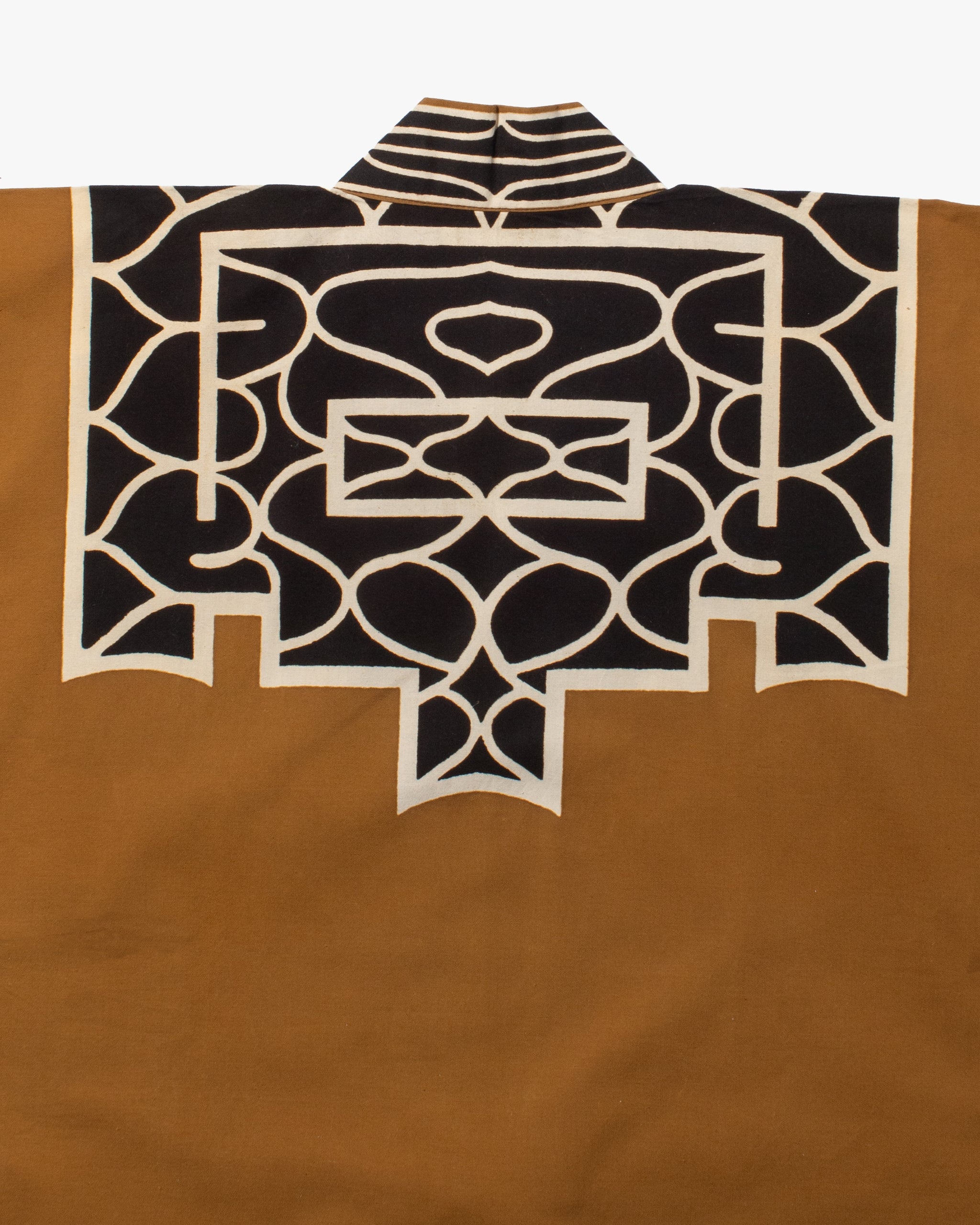 Vintage Ainu Robe, Long, Brown with Black and White Patterns – Kiriko Made