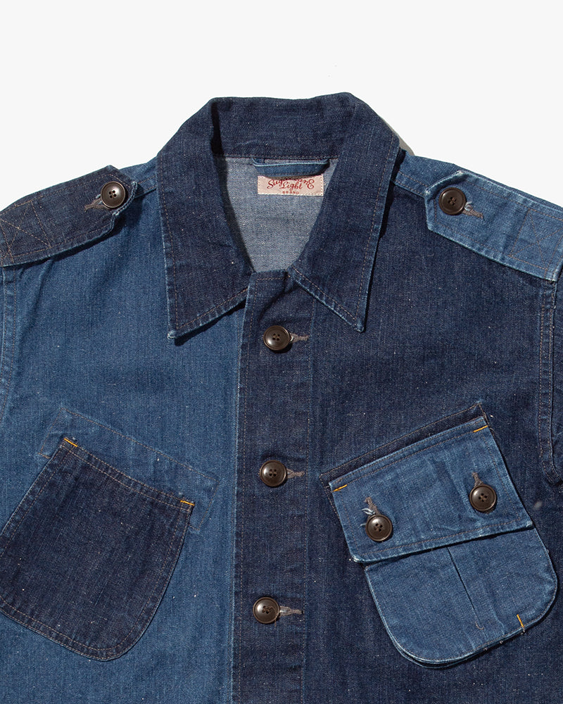 Japanese Repro Chore Coat, Sugarcane, Patchwork Denim - XS – Kiriko Made