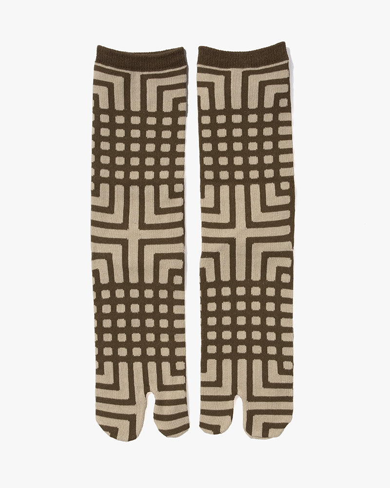 Wa Modern, Tabi Socks, Crew, Brown Koushi (M/L) – Kiriko Made
