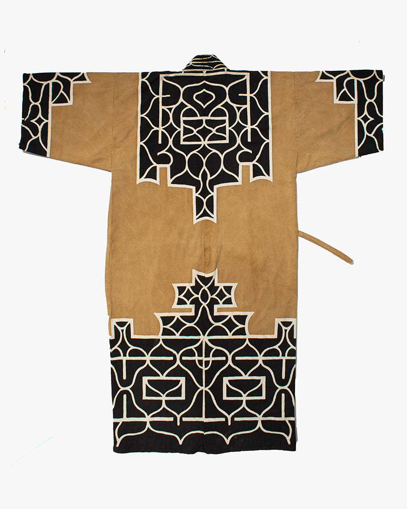 Vintage Ainu Robe, Brown with Black and Cream Details – Kiriko Made