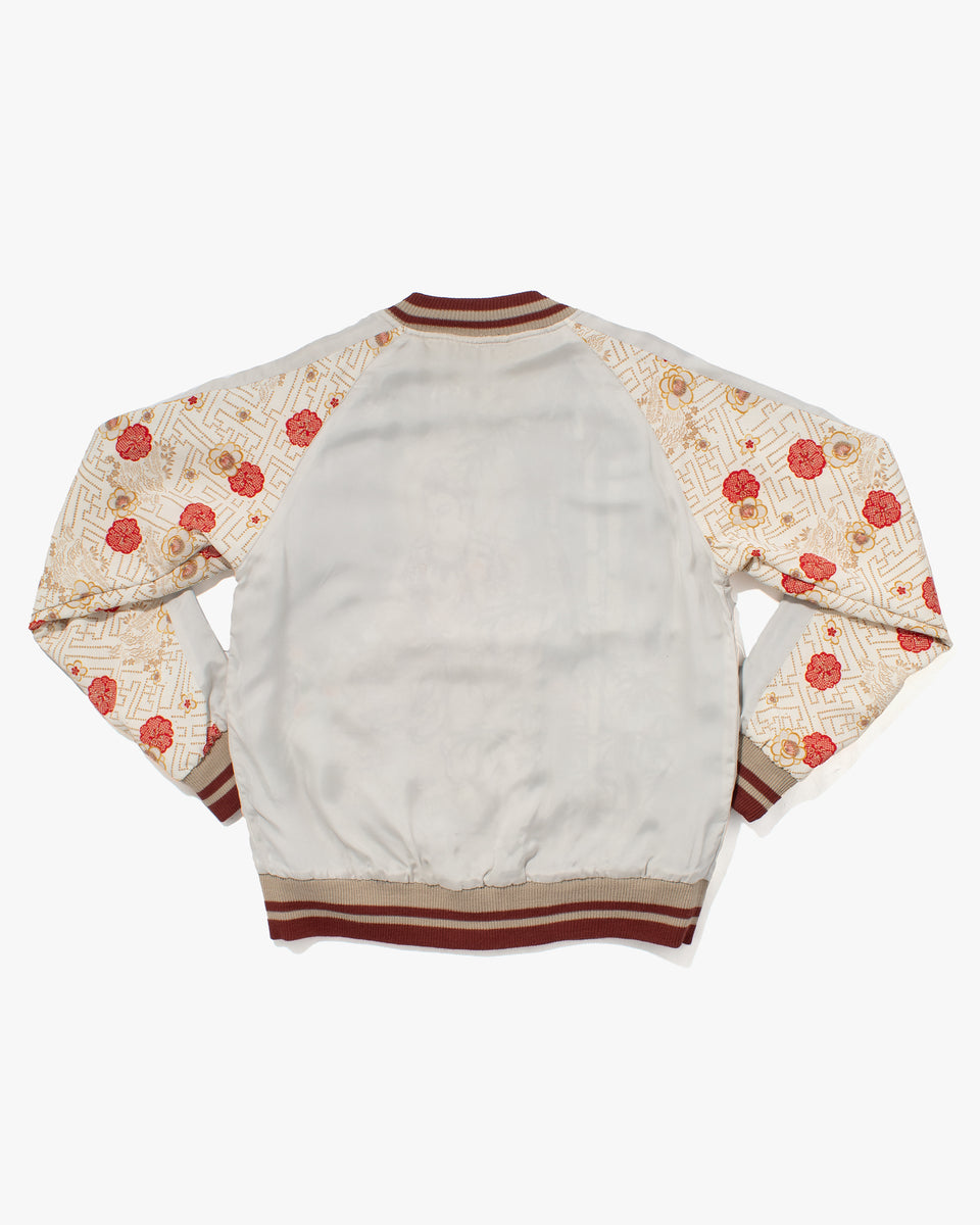 Japanese Repro Souvenir Jacket, Reversible, Black with Temple Scene ...