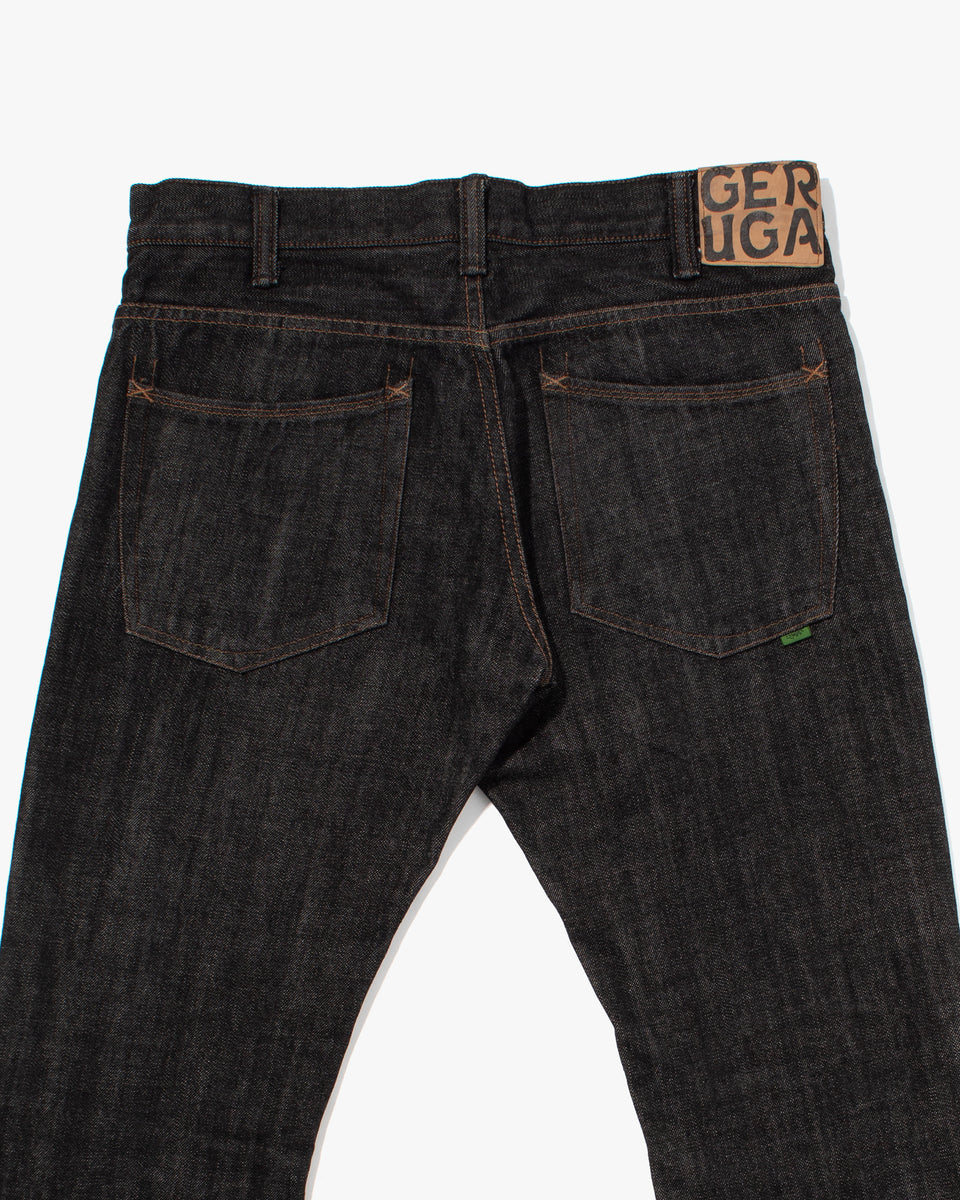 Japanese Repro Denim Jeans, Geruga, Washed Black with Brown Stitching ...