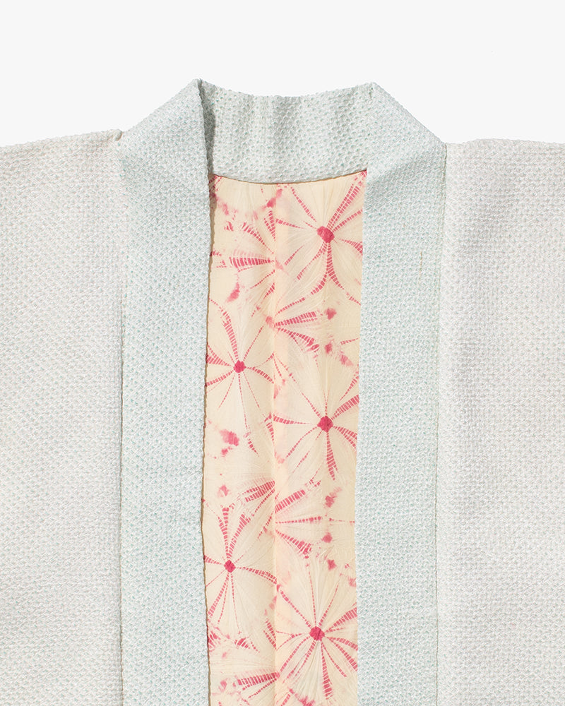 Kiriko Custom, Altered Haori Jacket, Full Shibori, Light Blue with Gre ...