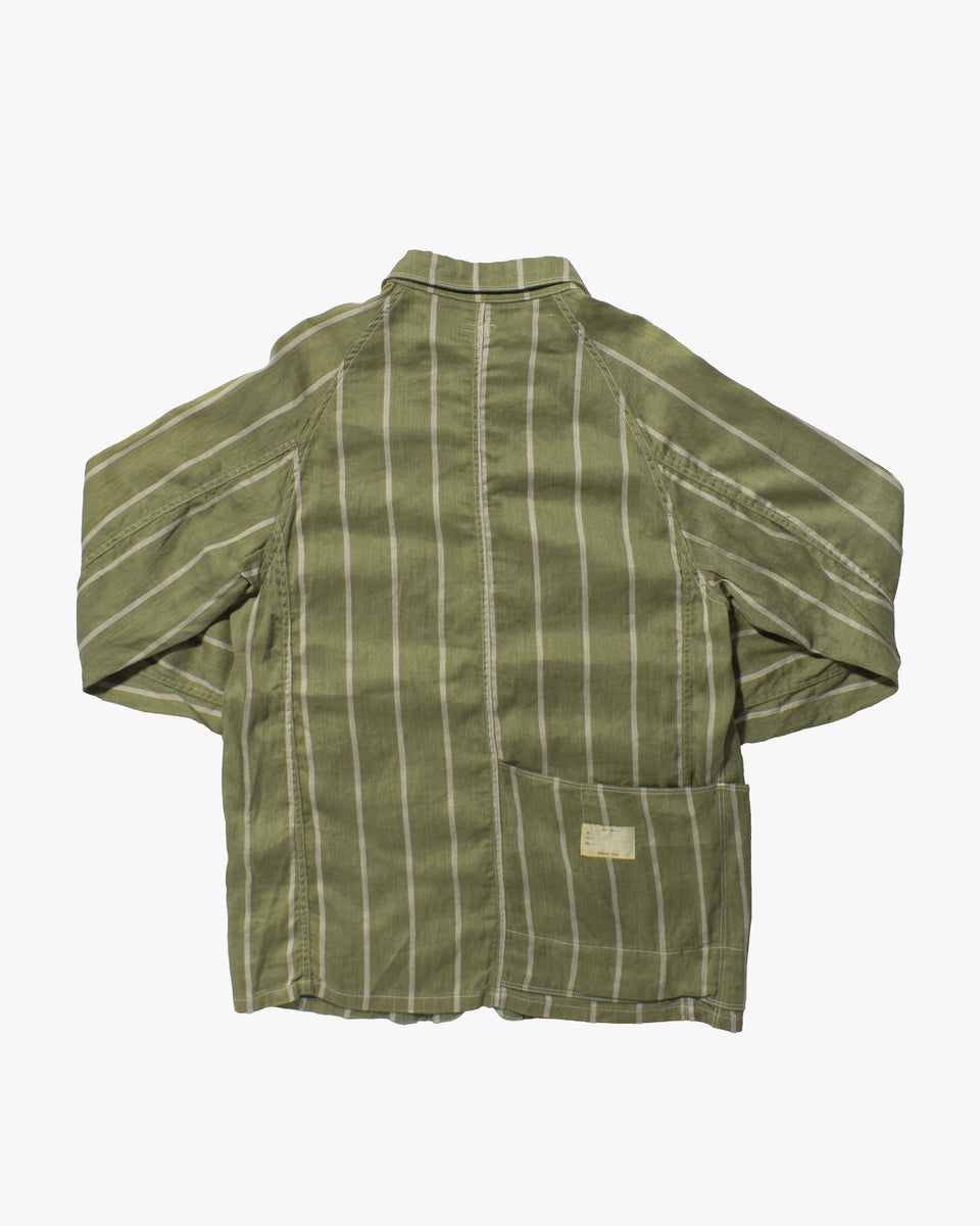 Japanese Repro Chore Coat, L, Kapital, Olive Striped – Kiriko Made