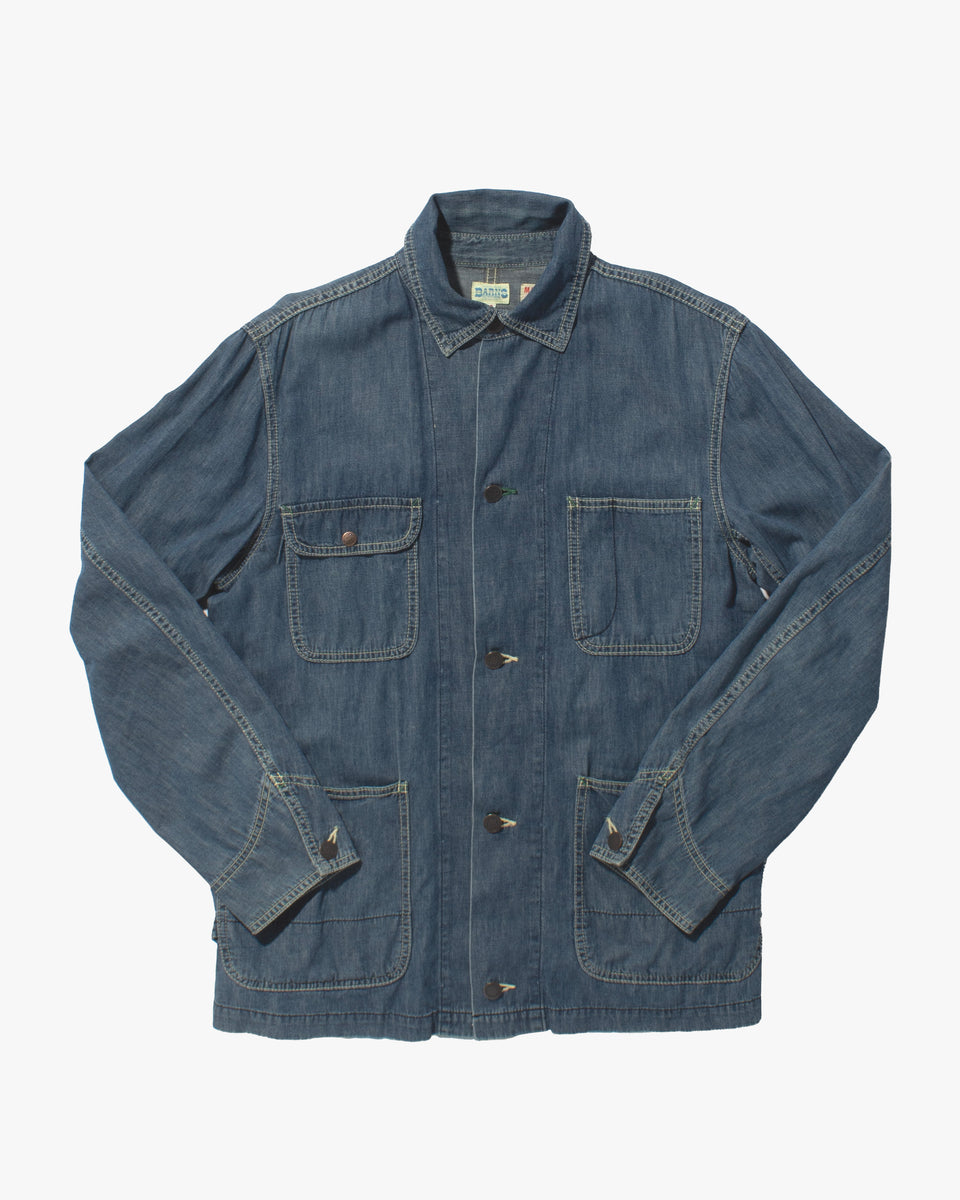 Japanese Repro Chore Coat, M, Barns, Lightweight Denim – Kiriko Made