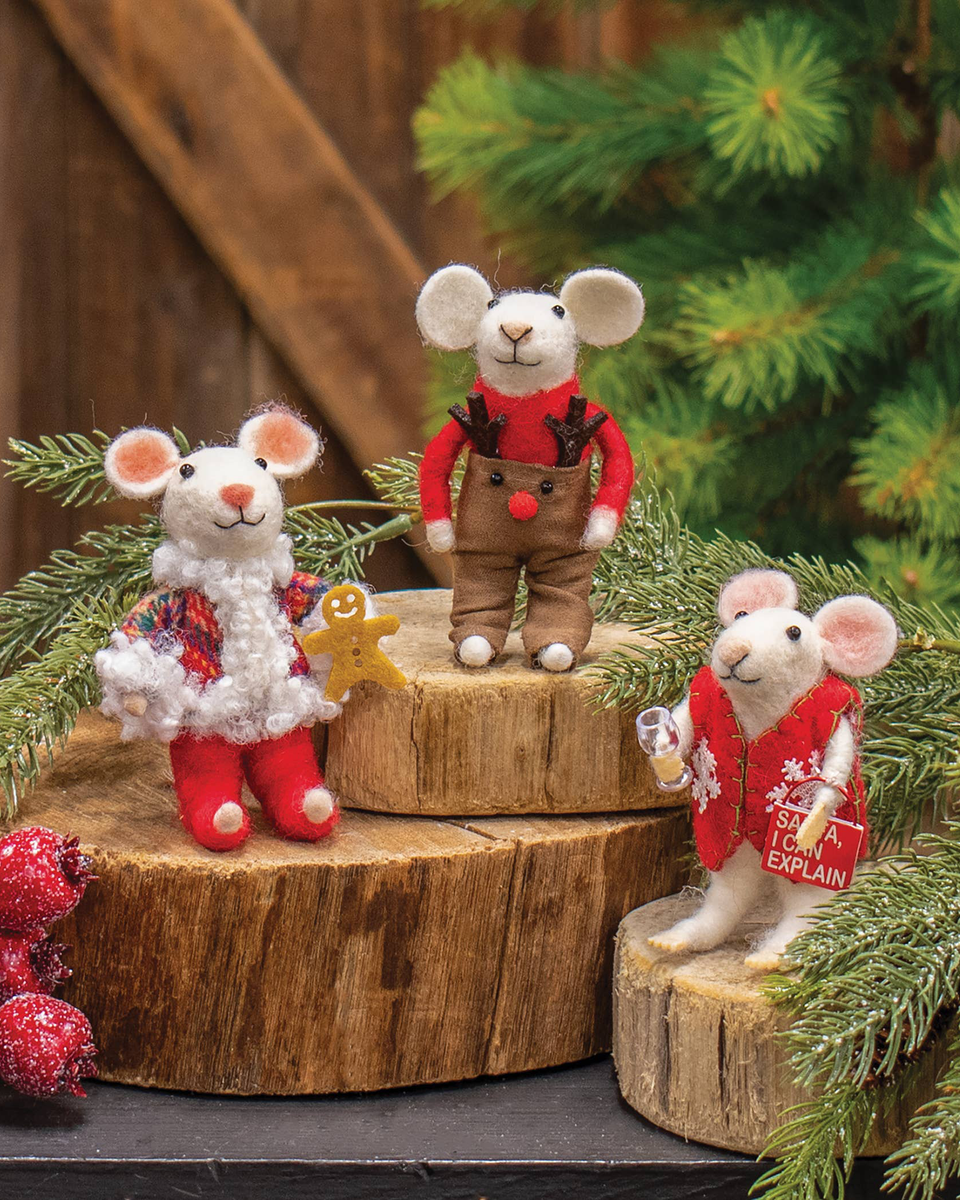 Bright Ideas, Santa I Can Explain Mouse Ornament – Kiriko Made
