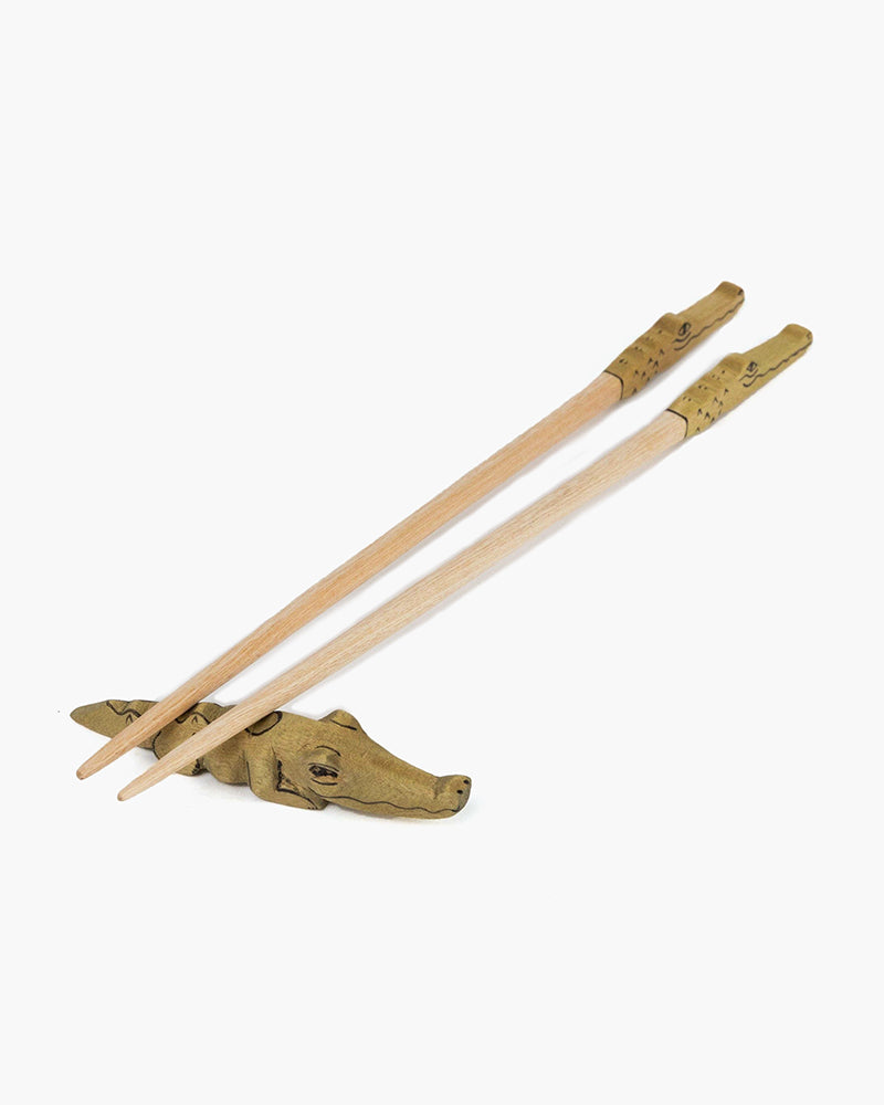 Ten Thousand Villages, Mamba Crocodile Chopstick Set – Kiriko Made