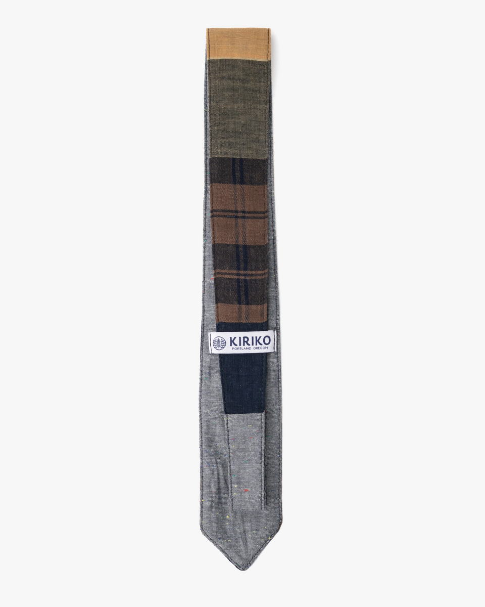 Kiriko Original Tie, Boro, Vintage Light Green and Light Tan Shima and ...