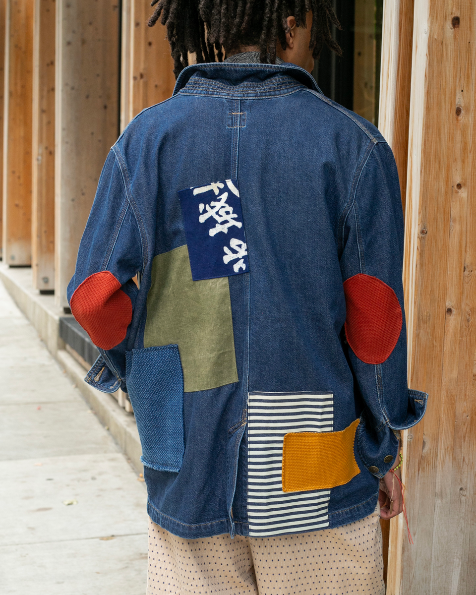 Kiriko Original Denim Chore Coat, Lee Brand, Patched with Maekake and ...