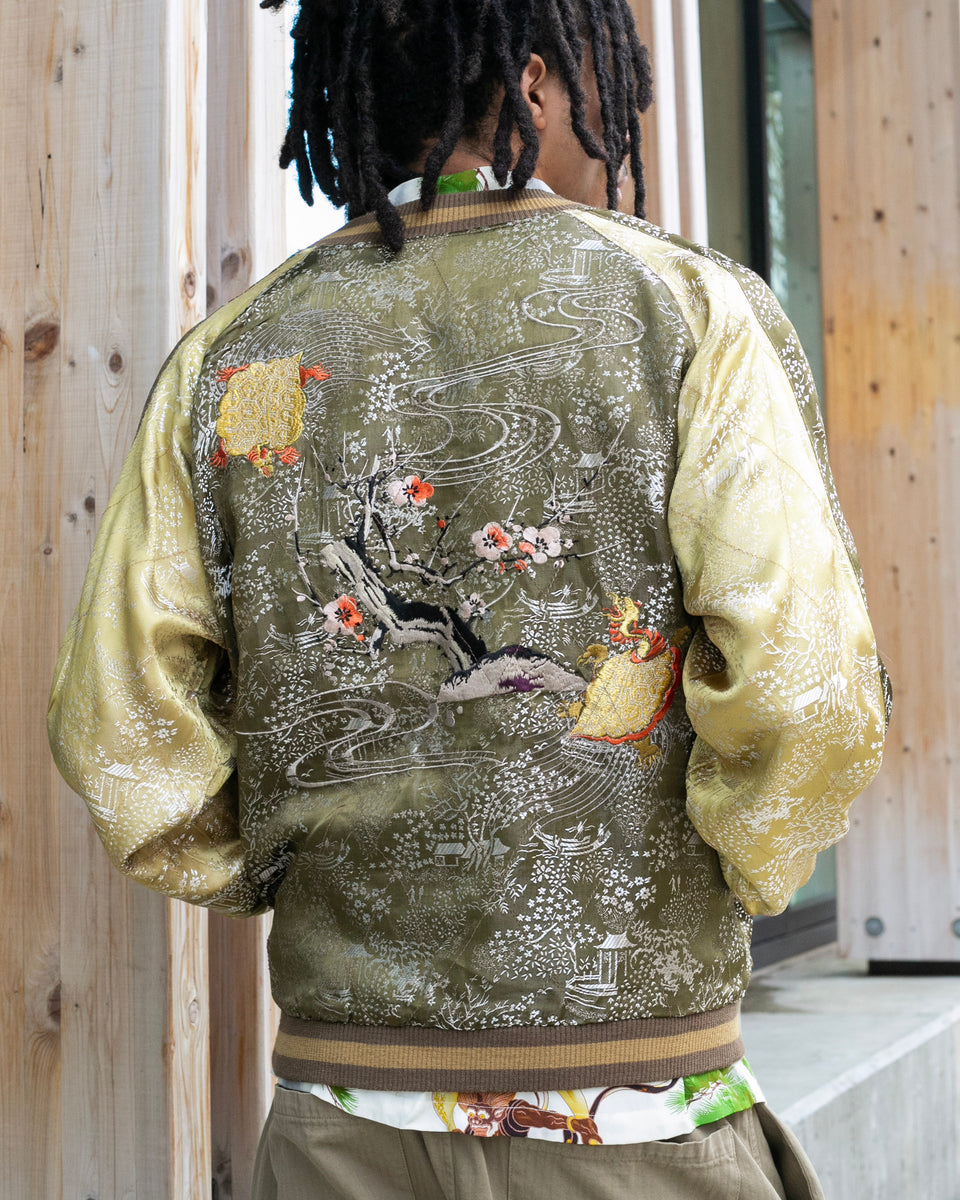 Japanese Repro Souvenir Jacket, Reversible, Brown with Dragon - L ...