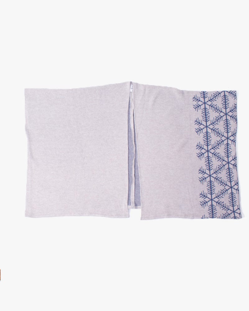 Wa-Modern Poncho, Light Gray and Blue Kessho – Kiriko Made