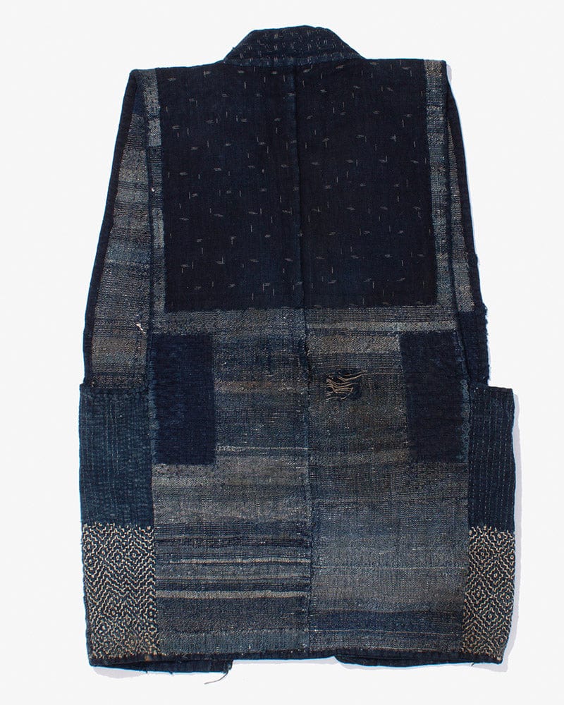 Vintage Noragi Vest, Reversible Boro, Indigo Sakiori and Kogin Sashiko ...