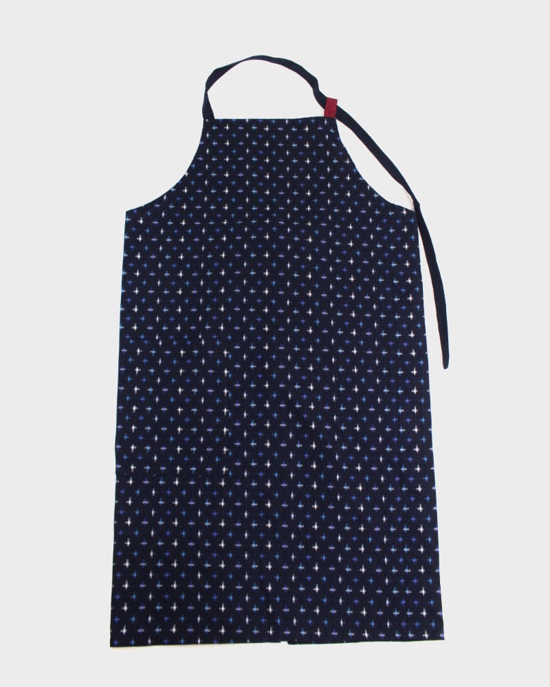 ToK Japanese Apron, Cafe Style, Indigo with Blue and White Jyuji ...