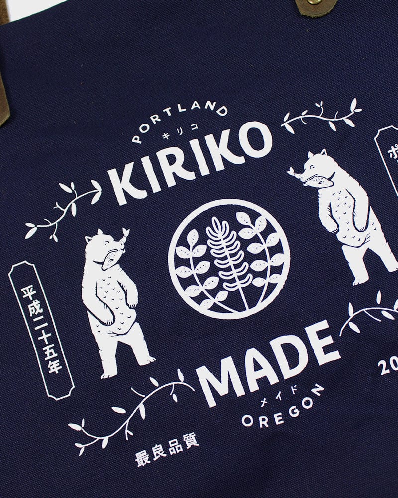 Kiriko Original Tote, Large, Canvas, Navy Bear – Kiriko Made