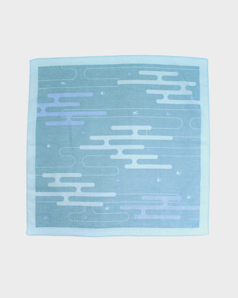 Japanese Handkerchief, Classic, Menasa, Swallow and Cloud – Kiriko Made
