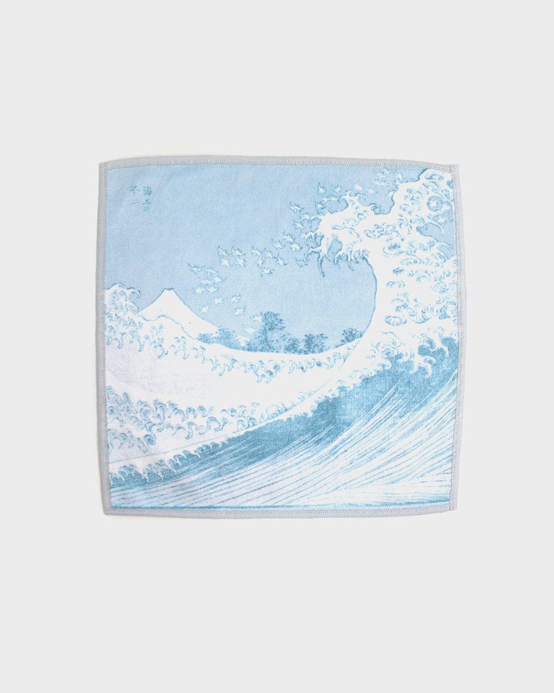 Japanese Handkerchief, Microfiber, Reversible Square, The Great Wave O ...